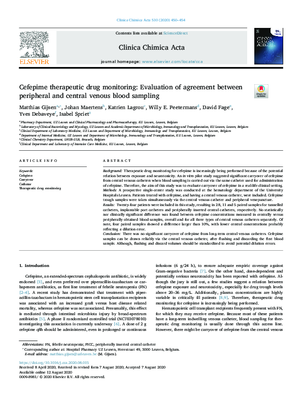 (PDF) Cefepime therapeutic drug monitoring: Evaluation of agreement ...