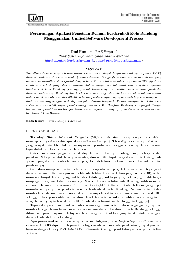 (PDF) Perancangan Aplikasi Pemetaan Demam Berdarah DI Kota Bandung ...