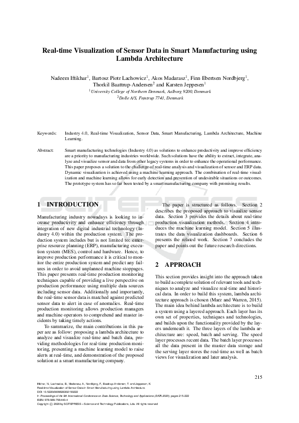 (PDF) Real-time Visualization of Sensor Data in Smart Manufacturing using Lambda Architecture
