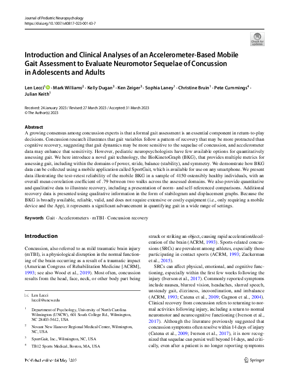 (PDF) Introduction and Clinical Analyses of an Accelerometer-Based Mobile Gait Assessment to ...