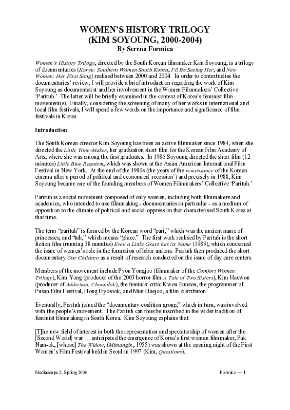 (PDF) Womens History Trilogy