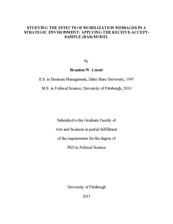(PDF) Studying the Effects of Mobilization Messages in a Strategic ...