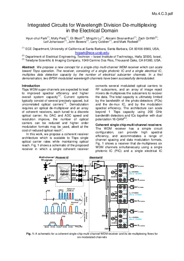 (PDF) Integrated Circuits for Wavelength Division De-multiplexing in ...