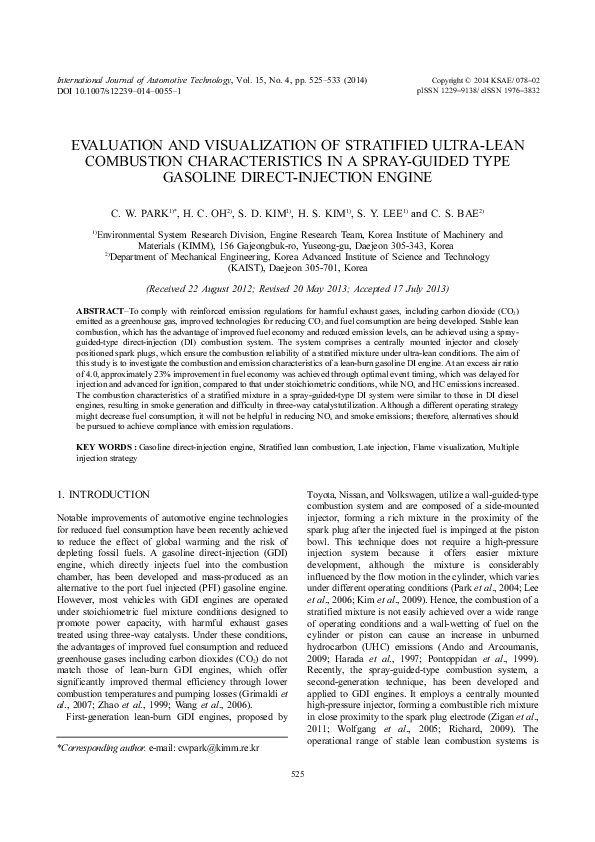 (PDF) Evaluation and visualization of stratified ultra-lean combustion characteristics in a ...