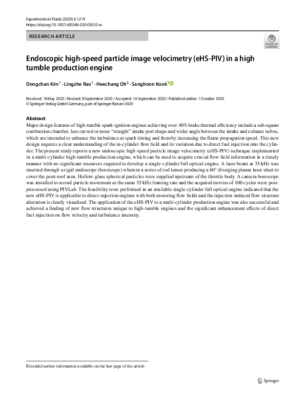 (PDF) Endoscopic high-speed particle image velocimetry (eHS-PIV) in a high tumble production ...
