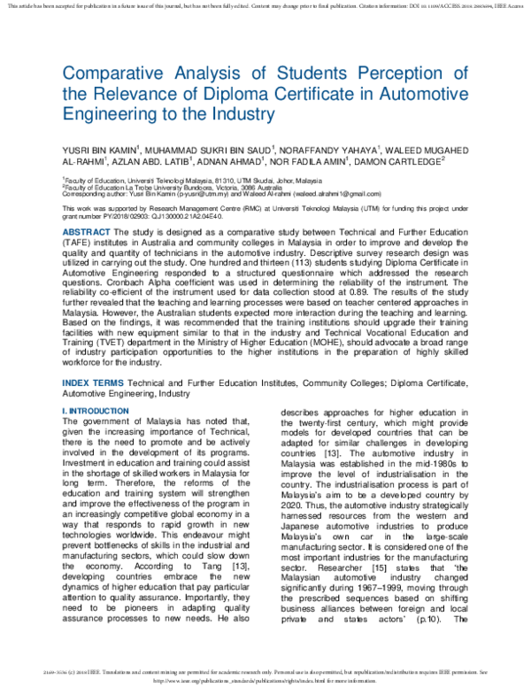 (PDF) Comparative Analysis of Students Perception of the Relevance of ... (PDF) Comparative Analysis of Students Perception of the Relevance of ...