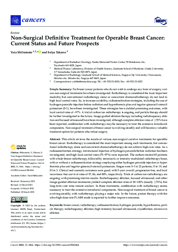 (PDF) Non-Surgical Definitive Treatment for Operable Breast Cancer ...