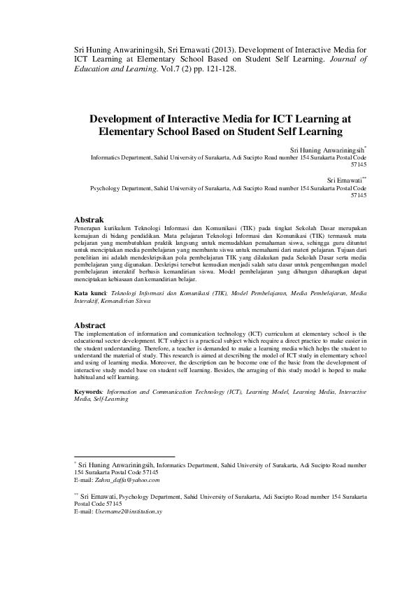 (PDF) Development of Interactive Media for ICT Learning at Elementary ...