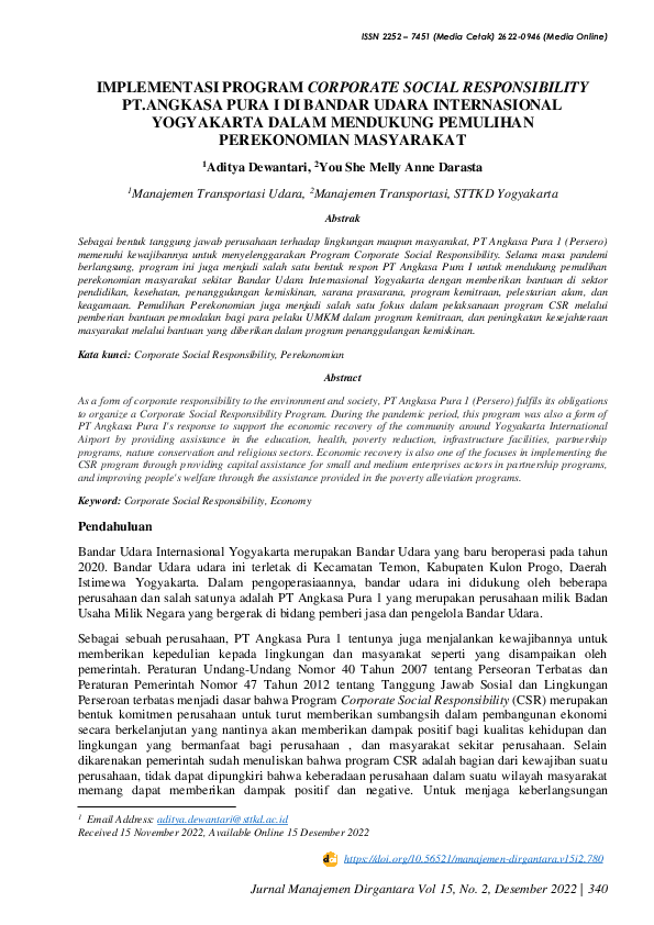 (PDF) Implementasi Program Corporate Social Responsibility PT Tirta ...