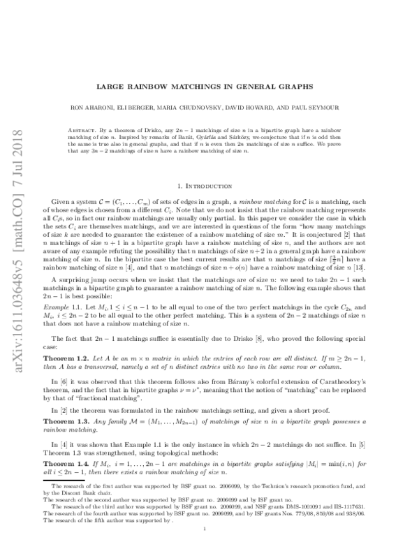 (PDF) Large rainbow matchings in general graphs