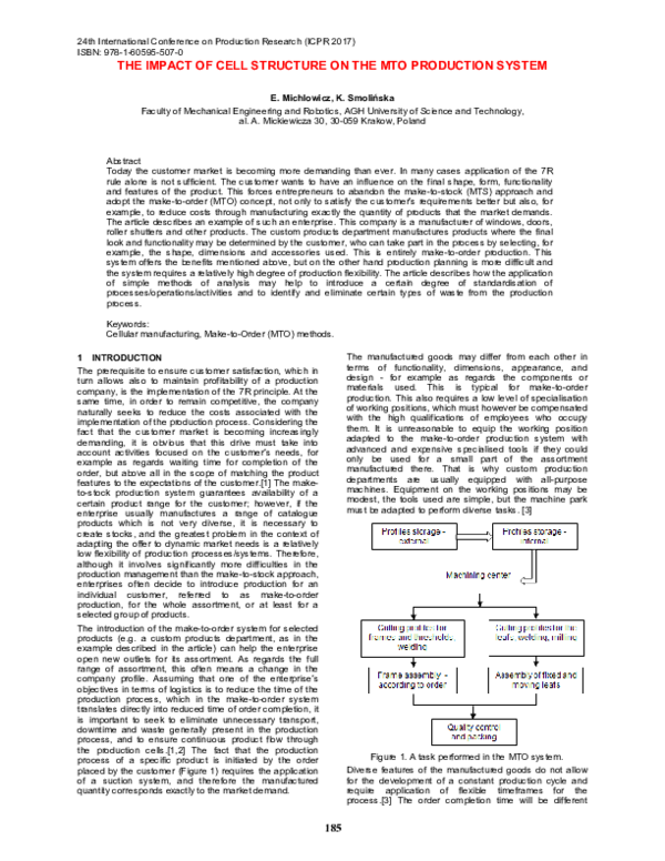 (PDF) The Impact of Cell Structure on the Mto Production System