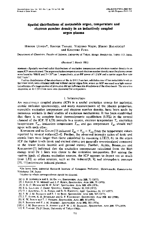 (PDF) Spatial distributions of metastable argon, temperature and ...