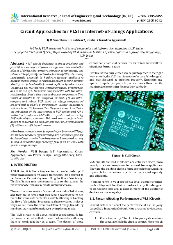 (PDF) Circuit Approaches for VLSI in Internet-of-Things Applications