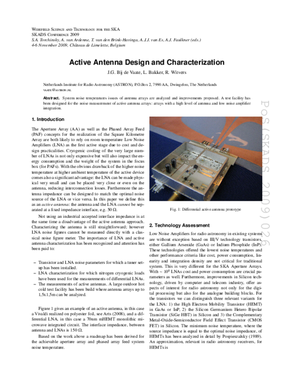 (PDF) Active Antenna Design and Characterization