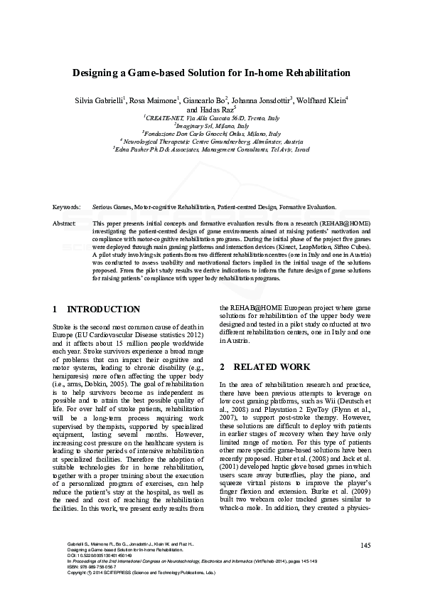 (PDF) Designing a Game-based Solution for In-home Rehabilitation