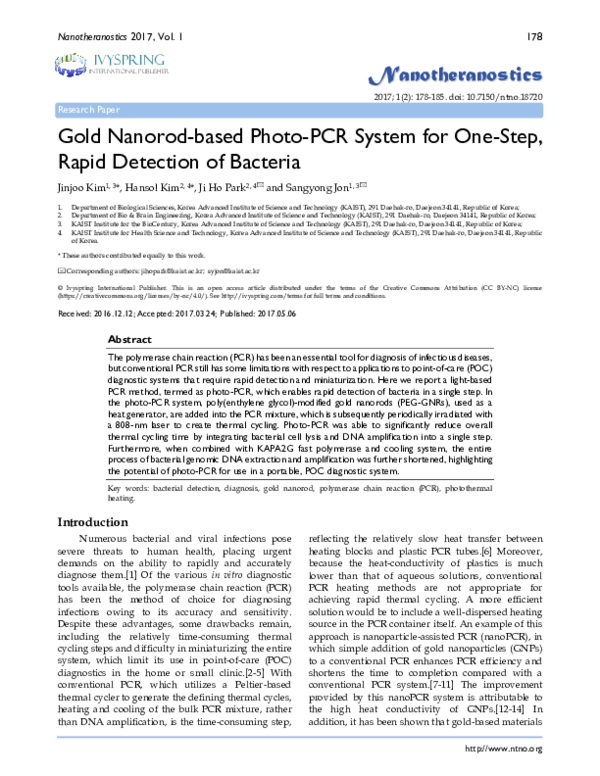 (PDF) Gold Nanorod-based Photo-PCR System for One-Step, Rapid Detection ...