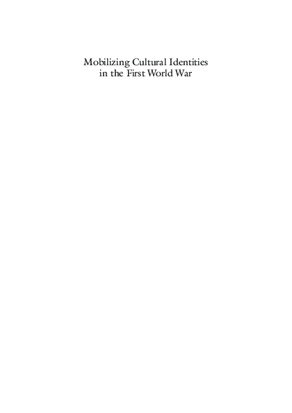 (PDF) Mobilizing Cultural Identities in the First World War: History ...