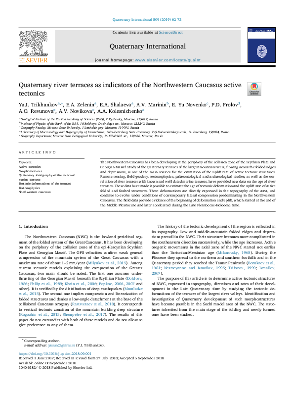 (PDF) Quaternary river terraces as indicators of the Northwestern ...