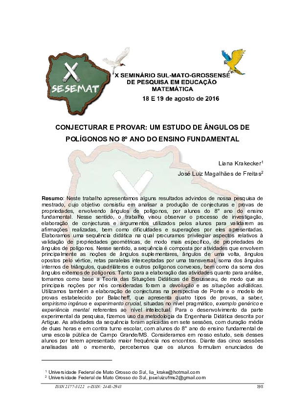 (PDF) Conjecturar e Provar: Um Estudo De Ângulos De Polígonos No 8º Ano ...