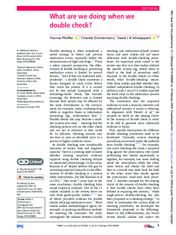 (PDF) What are we doing when we double check?