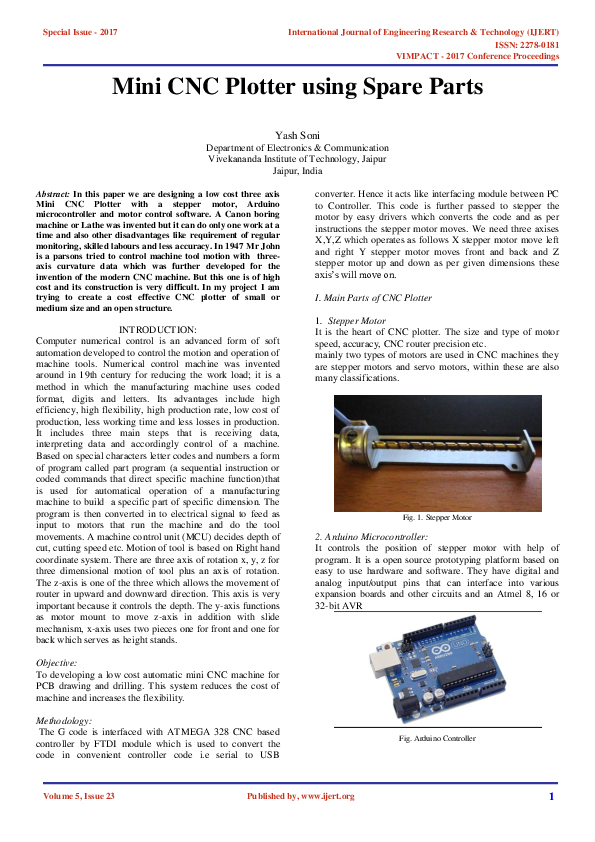 (PDF) Mini CNC Plotter using Spare Parts