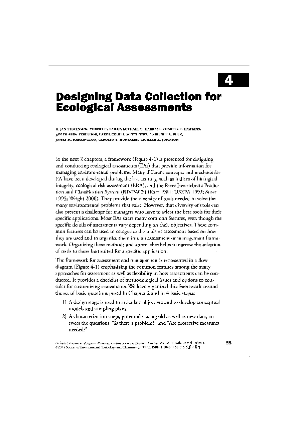 (PDF) Designing Data Collection for Ecological Assessments