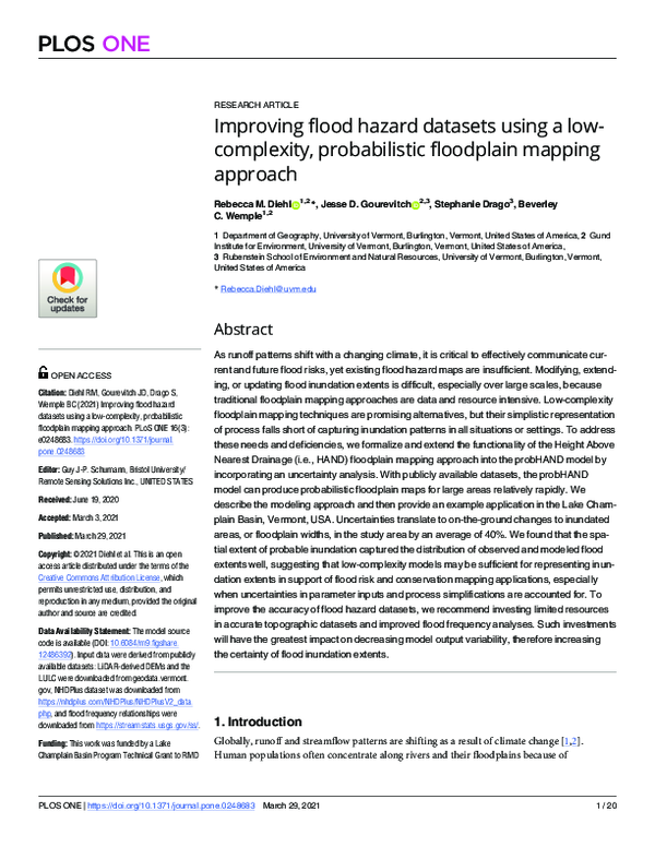 (PDF) Improving flood hazard datasets using a low-complexity, probabilistic floodplain mapping ...