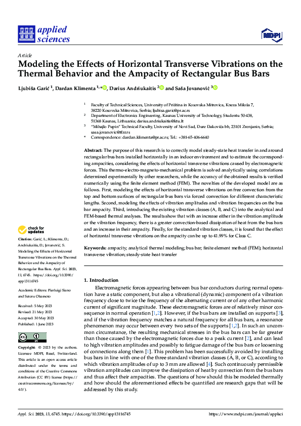 (PDF) Modeling the Effects of Horizontal Transverse Vibrations on the ...