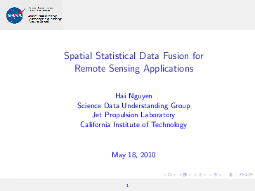 (PDF) Spatial Statistical Data Fusion for Remote Sensing Applications