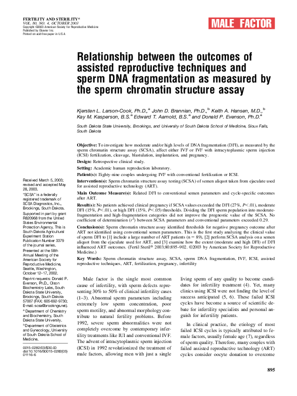 (PDF) Relationship between the outcomes of assisted reproductive ...