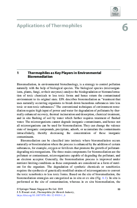(PDF) Applications of Thermophiles