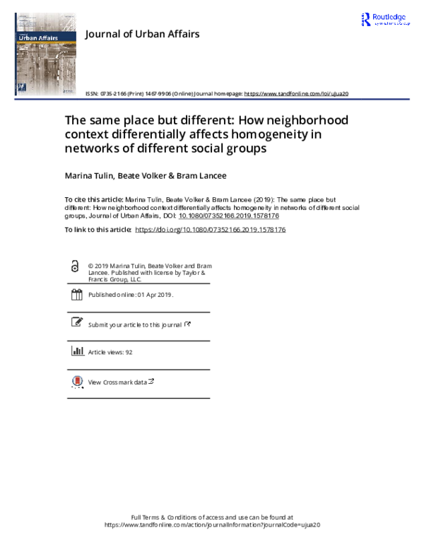 (PDF) The same place but different: How neighborhood context ...