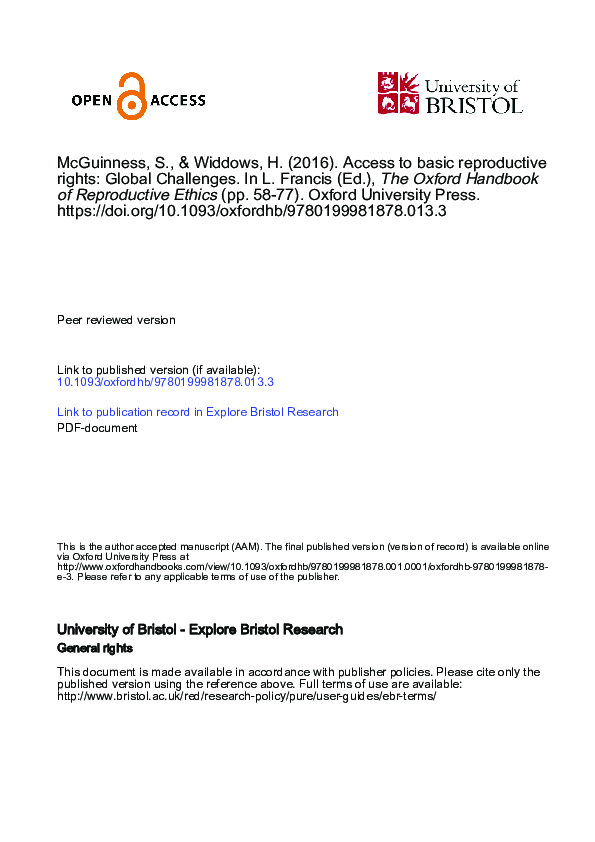 (PDF) Access to basic reproductive rights: Global Challenges