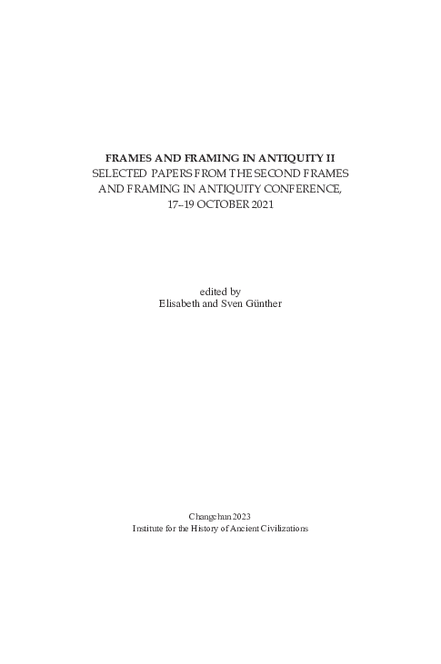 (PDF) Frames and Framing in Antiquity II: Instead of an Introduction ...