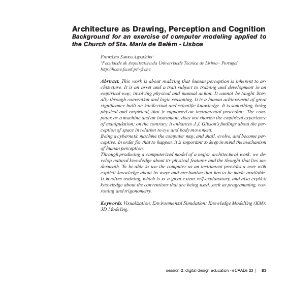 (PDF) Architecture as Drawing, Perception and Cognition