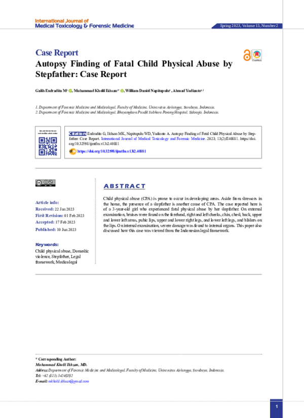 (PDF) Autopsy Finding of Fatal Child Physical Abuse by Stepfather: Case ...