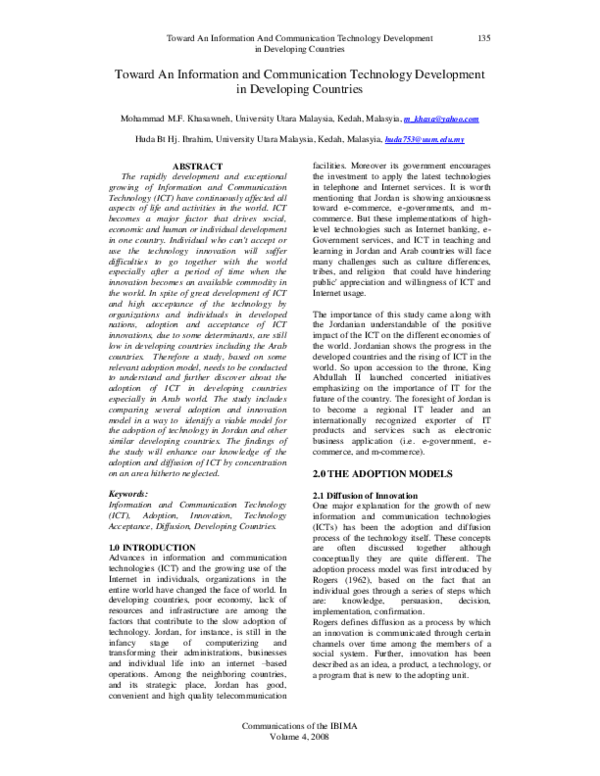(PDF) Toward An Information And Communication Technology Development In Developing Countries