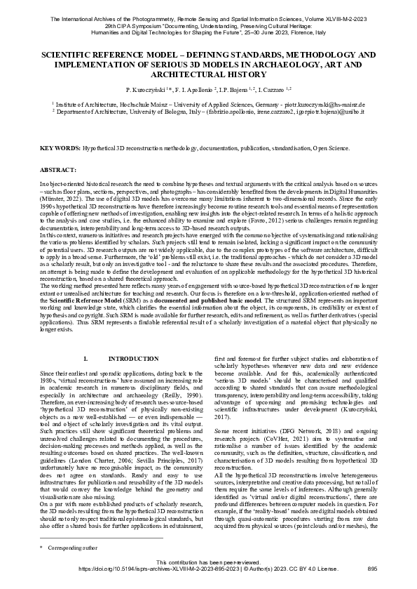 (PDF) Scientific Reference Model – Defining standards, methodology and ...