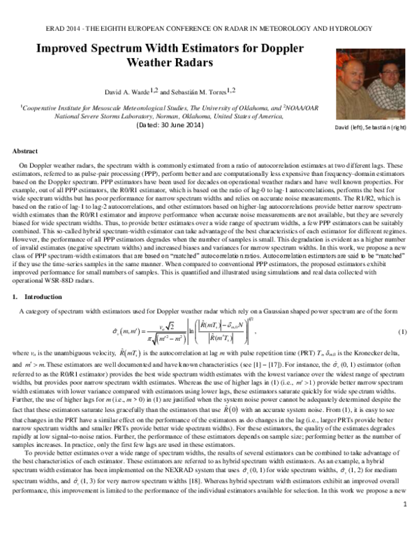 (PDF) Adaptive Storm-based Scanning at the National Weather Radar ...