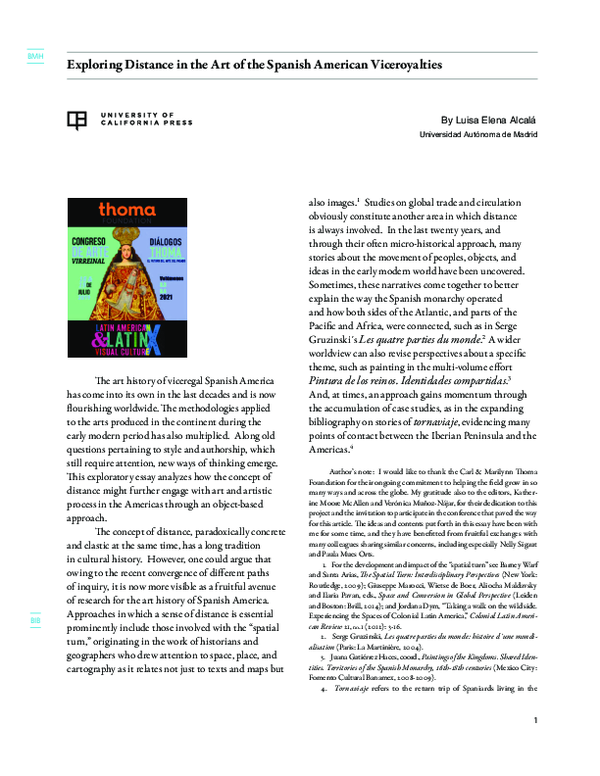 (PDF) Exploring Distance in the Art of the Spanish American Viceroyalties