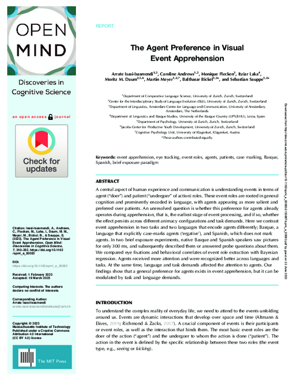 (PDF) The Agent Preference in Visual Event Apprehension