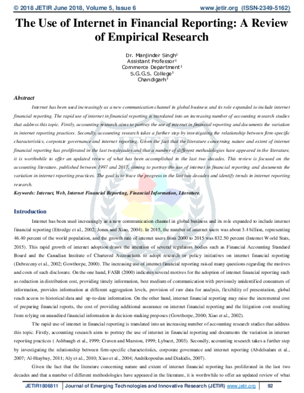 (PDF) The Use of Internet in Financial Reporting: A Review of Empirical ...