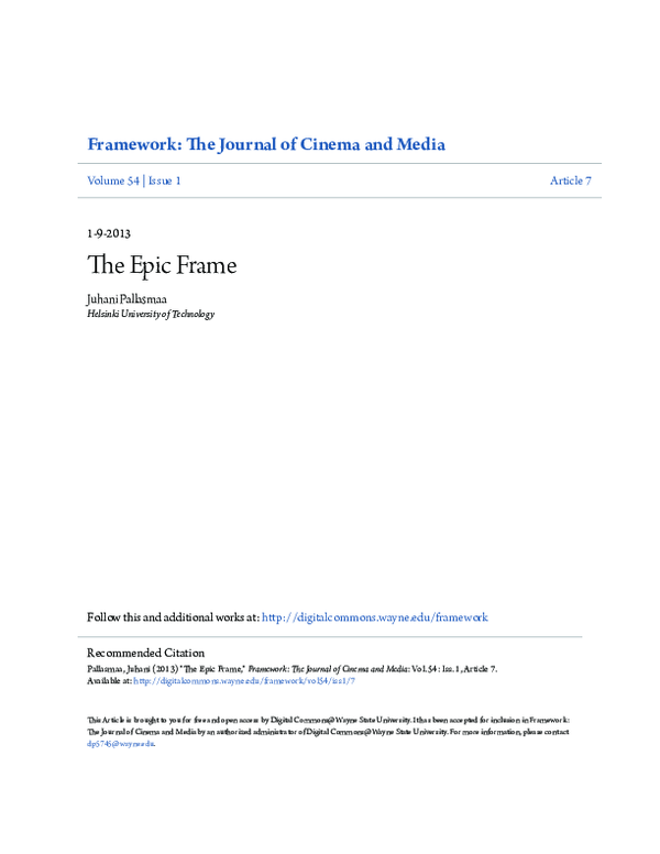 (PDF) The Epic Frame