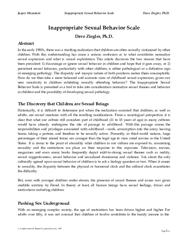 (DOC) Inappropriate Sexual Behavior Scale