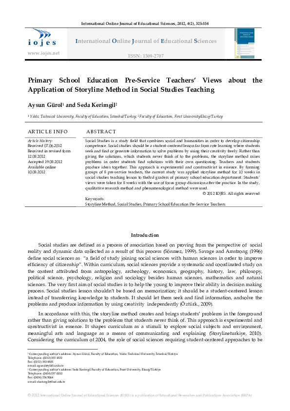 (PDF) Primary School Education Pre-Service Teachers' Views about the ...