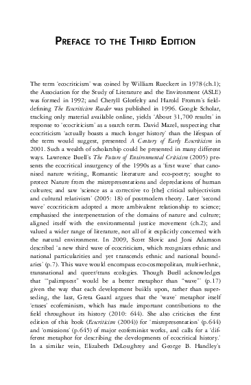 (PDF) Preface to the Third Edition (Ecocriticism, Routledge, 2023)