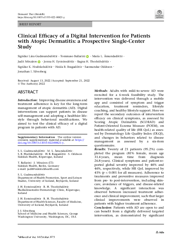 (PDF) Clinical Efficacy of a Digital Intervention for Patients with ...