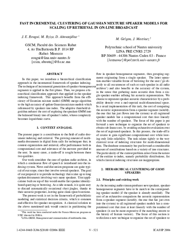 (PDF) Fast Incremental Clustering of Gaussian Mixture Speaker Models for Scaling up Retrieval In ...