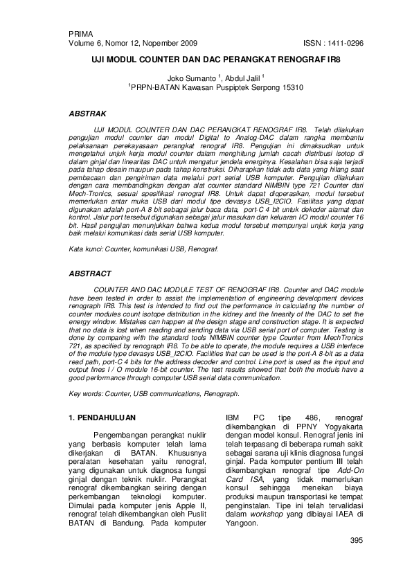 (PDF) Uji Modul Counter Dan Dac Perangkat Renograf IR8