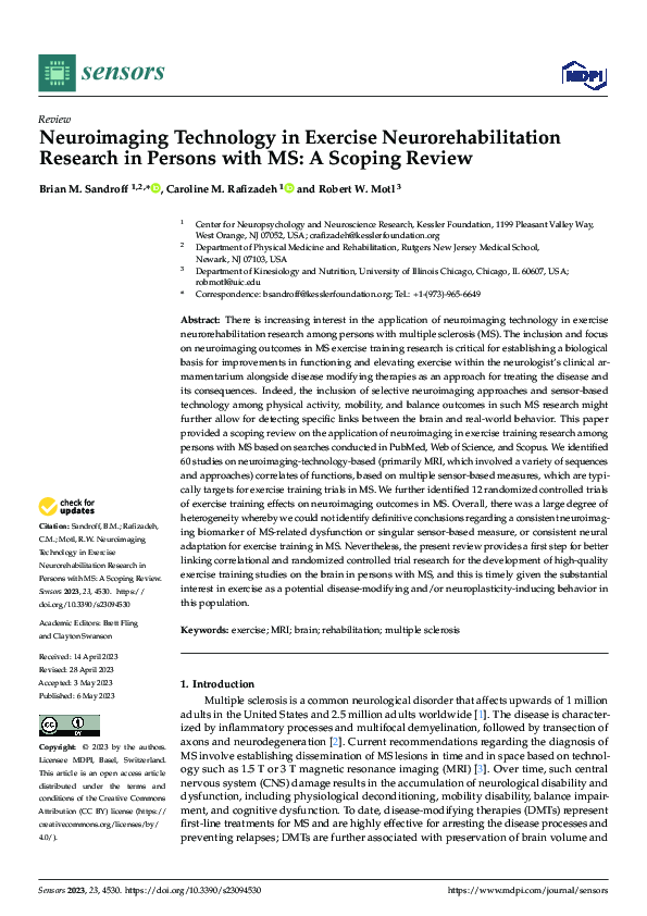 (PDF) Neuroimaging Technology in Exercise Neurorehabilitation Research in Persons with MS: A ...